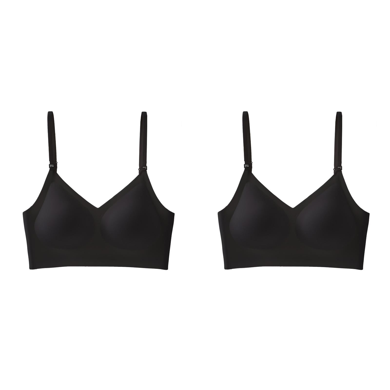 Wijhcboe 2 Pack Low Women Bras plus Size Front Hook Back Bra For Women ...