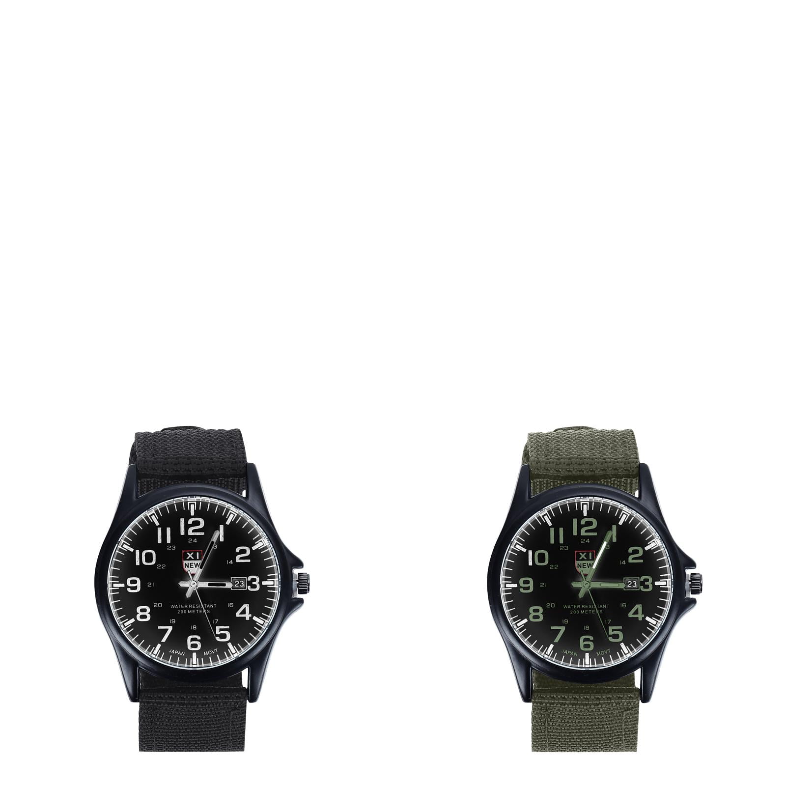 Wijhcboe 2 Pack Quartz Alarm Watches for Men Watch Outdoor Wrist ...