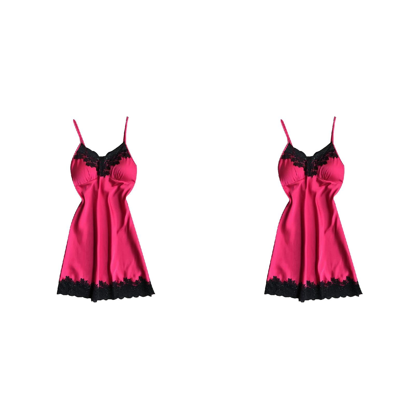 Wijhcboe 2 Pack Satin plus Size Hell Bunny Sleepwear Women Ladies ...