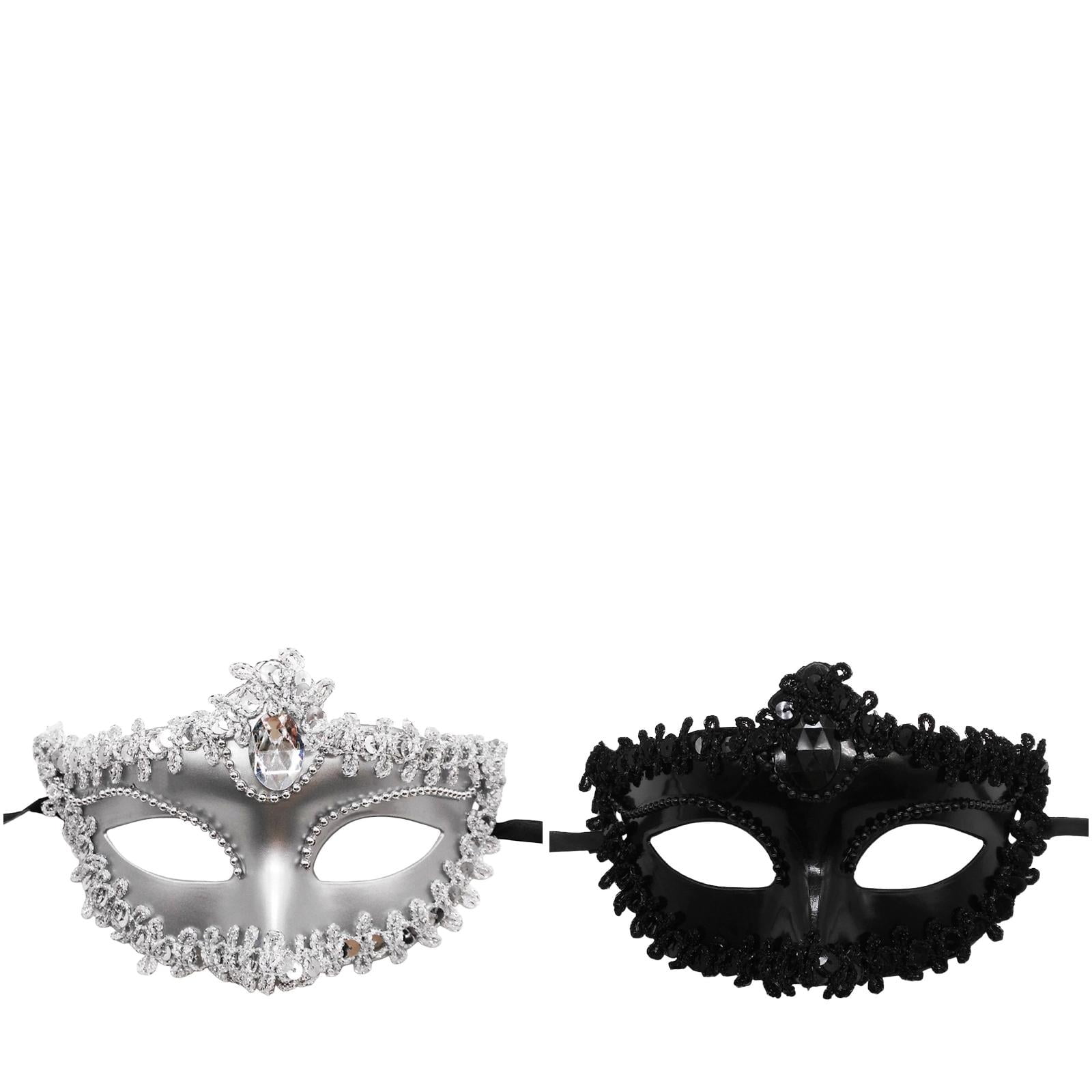Wijhcboe 2 Pack Women Masquerade Men Masquerade Mould Festivals White ...