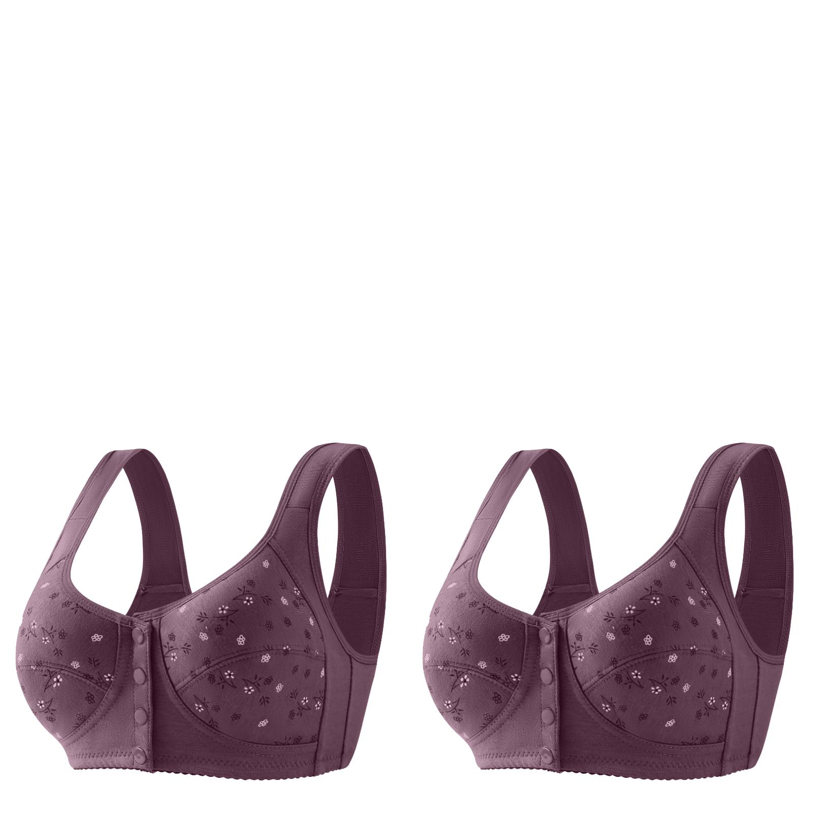 Wijhcboe 2 Pack Women Womens Sports Bras Pack Full Cup Print Thin ...