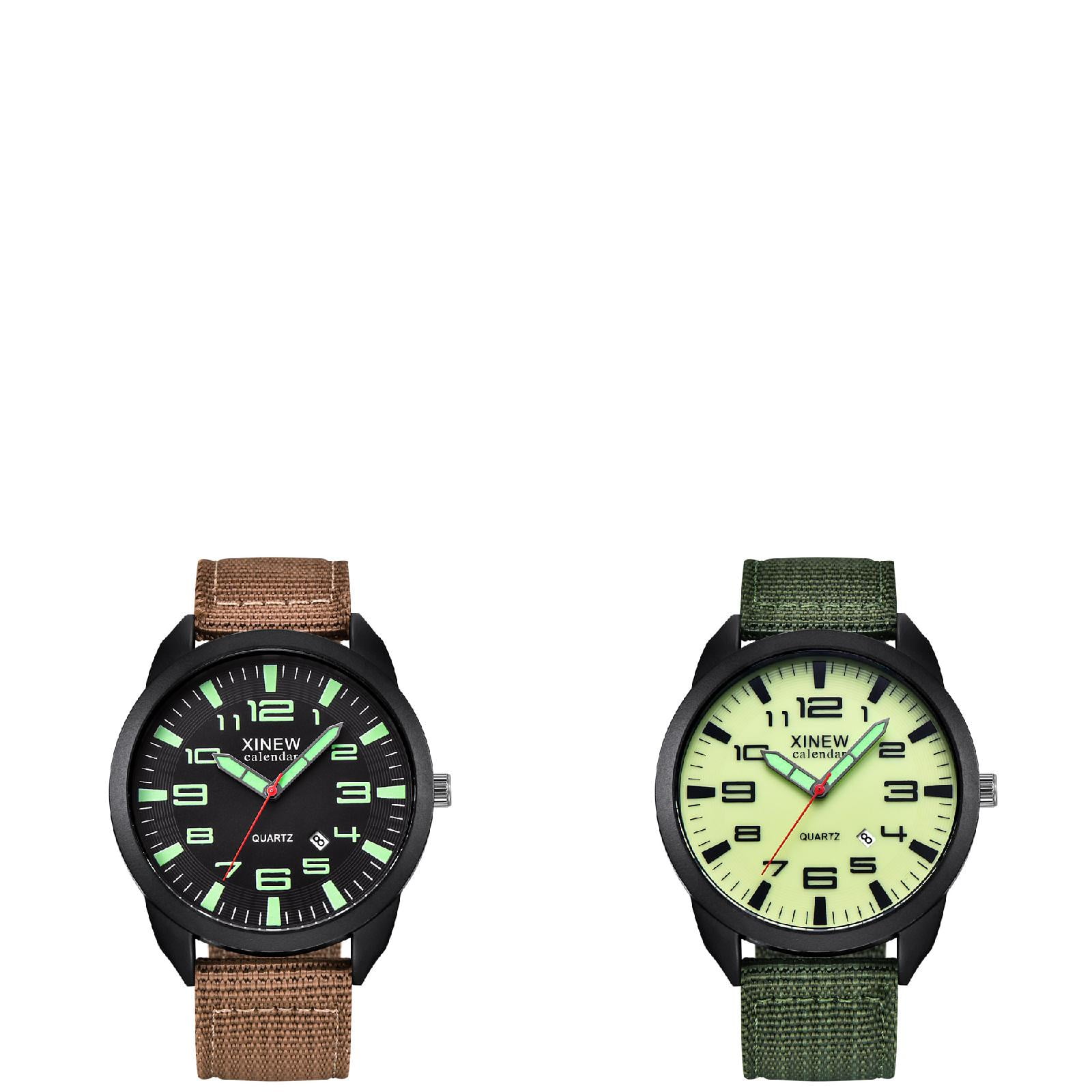 Wijhcboe 2 Pack XINEW Durable Watches Nylon Strap Simple Calendar Cool ...