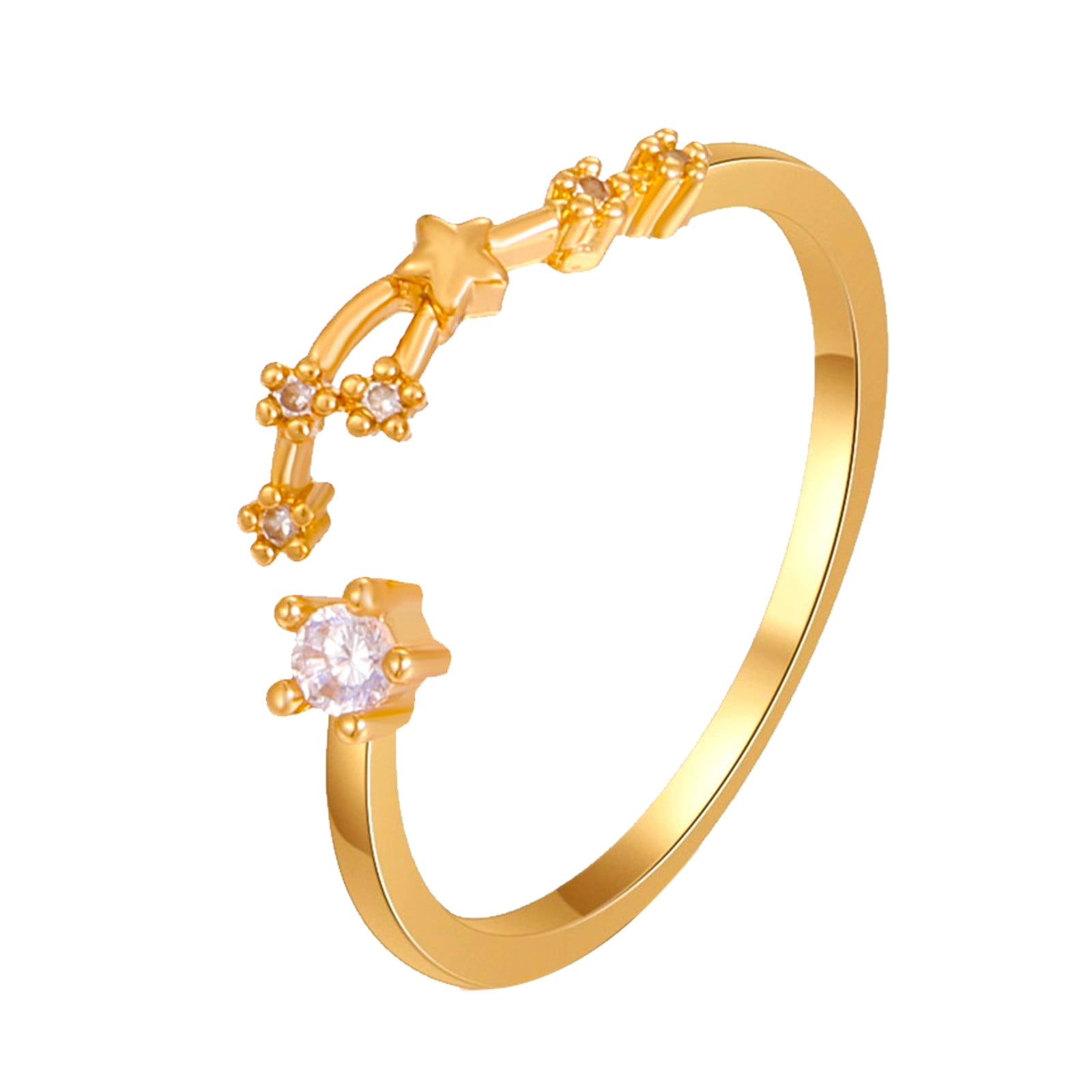 Wijhcboe Zodiac Ring 12 Cute Rings Constellation Ring Adjustable ...