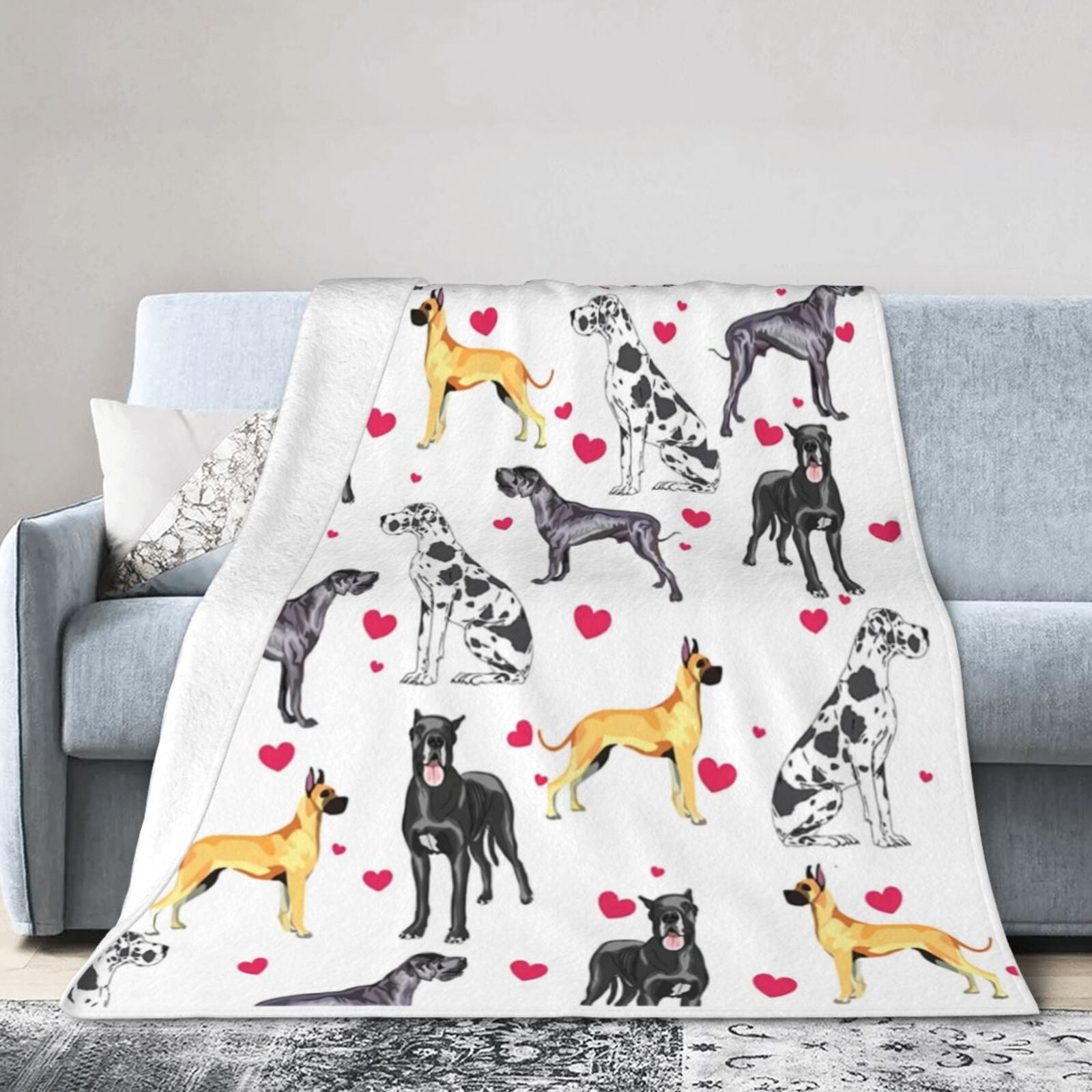 Wijzvio Great Dane Throw Blanket Soft Fuzzy Fleece Blanket For Couch ...