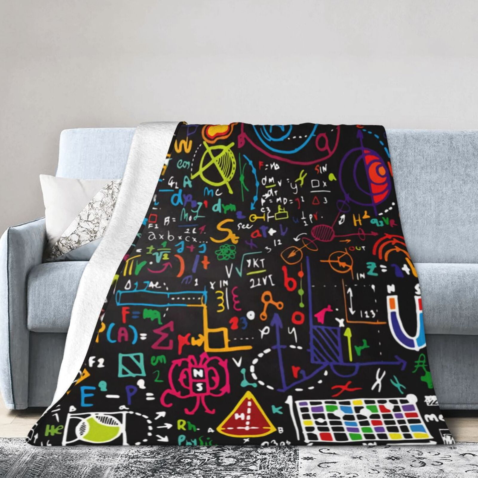 Wijzvio Maths Equations Throw Blanket Soft Fuzzy Fleece Blanket For ...