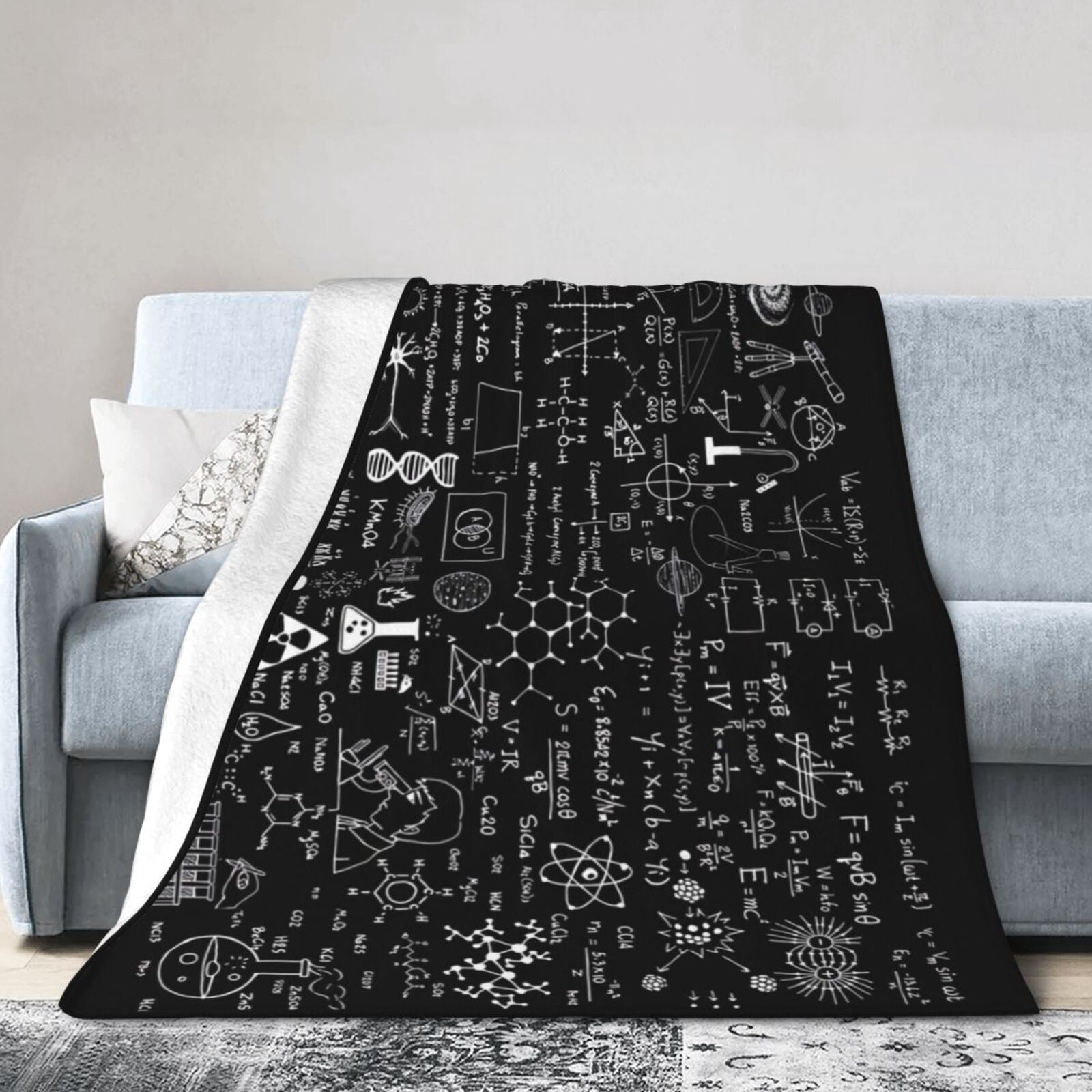 Wijzvio Science Formulas Chalkboard Throw Blanket Soft Fuzzy Fleece ...