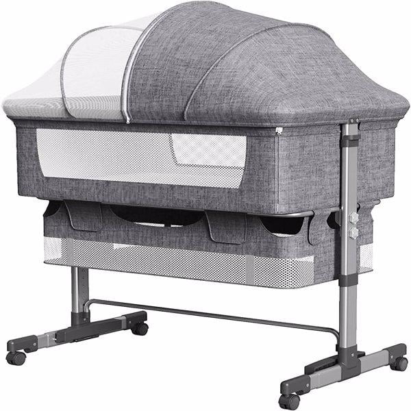 Baby Bassinet, 3-in-1 Portable Bedside Sleeper Rocking Crib with Wheels ...