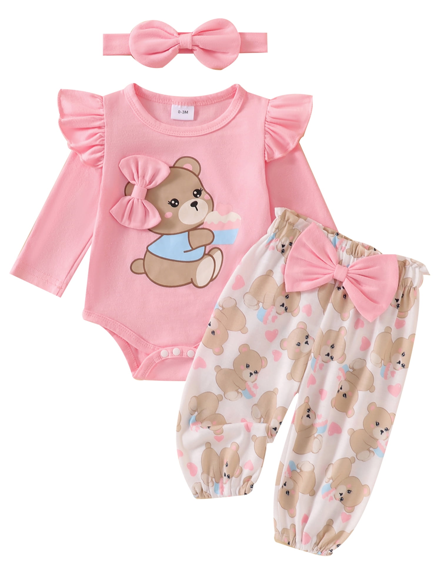 Wikideour Toddler Baby Girl 3 Piece Casual Outfits 0 3M 6M 9M 12M 18M ...