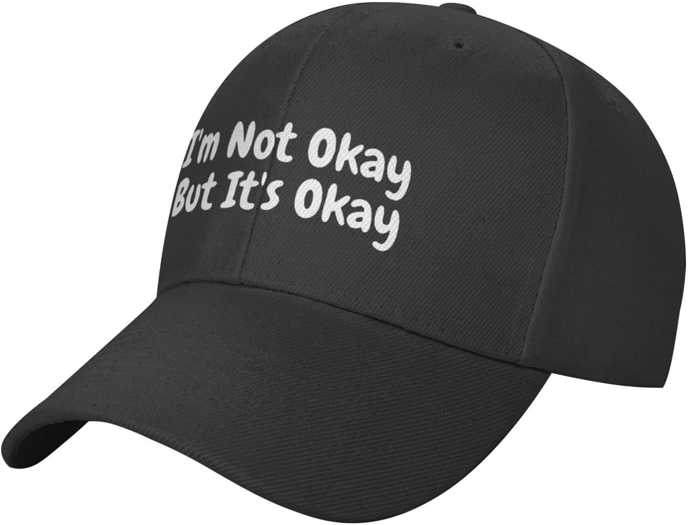 Wikjxiz I'm Not Okay But It's Okay Hat Black Baseball Cap Men Women ...