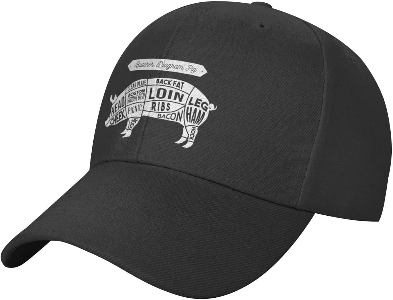Wikjxiz Pig Butcher Hat Black Baseball Cap Men Women Adjustable Sports ...