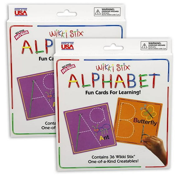 Wikki Stix WKX606-2 Alphabet Cards Set, Multi Color - Case of 2 ...