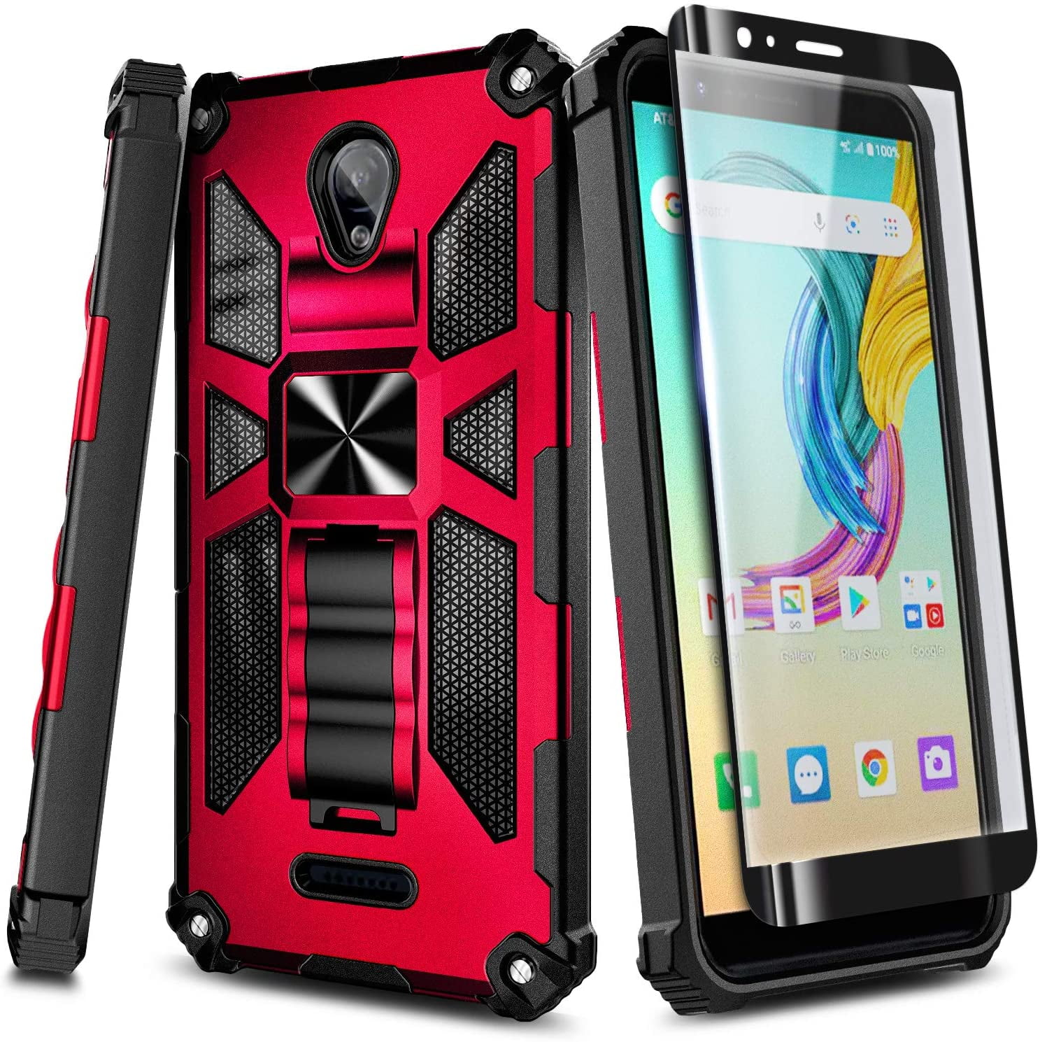 Wiko Ride 2 (U520AS) Case with Tempered Glass Screen Protector (Full ...