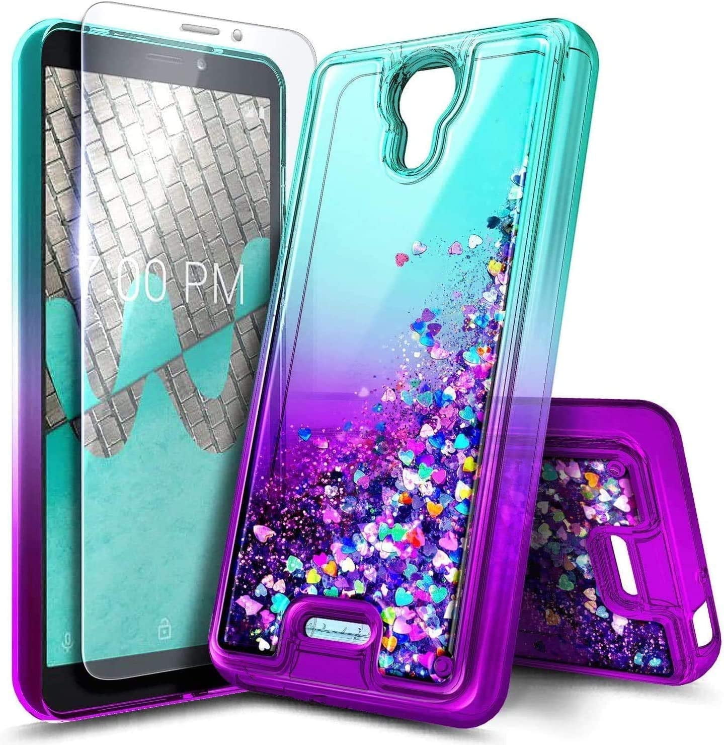 Wiko Ride 2 (U520AS) Case with Tempered Glass Screen Protector (Full ...