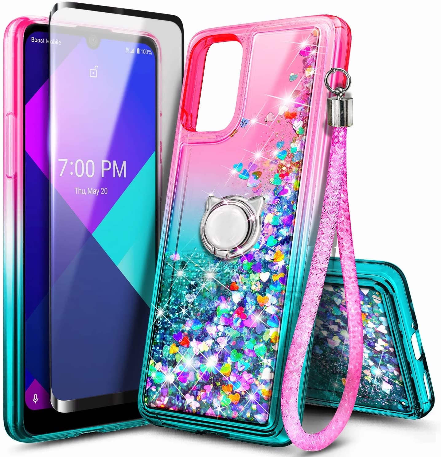 Wiko Ride 3 Phone Case with Tempered Glass Screen Protector (Full ...