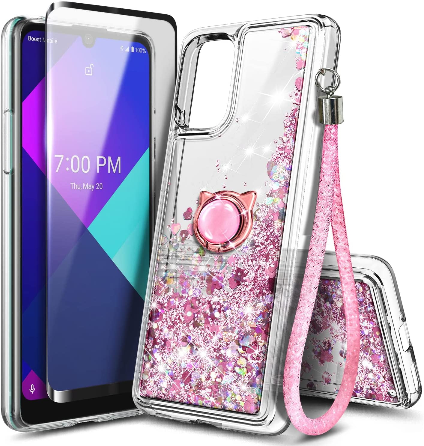 Wiko Ride 3 Phone Case with Tempered Glass Screen Protector (Full ...