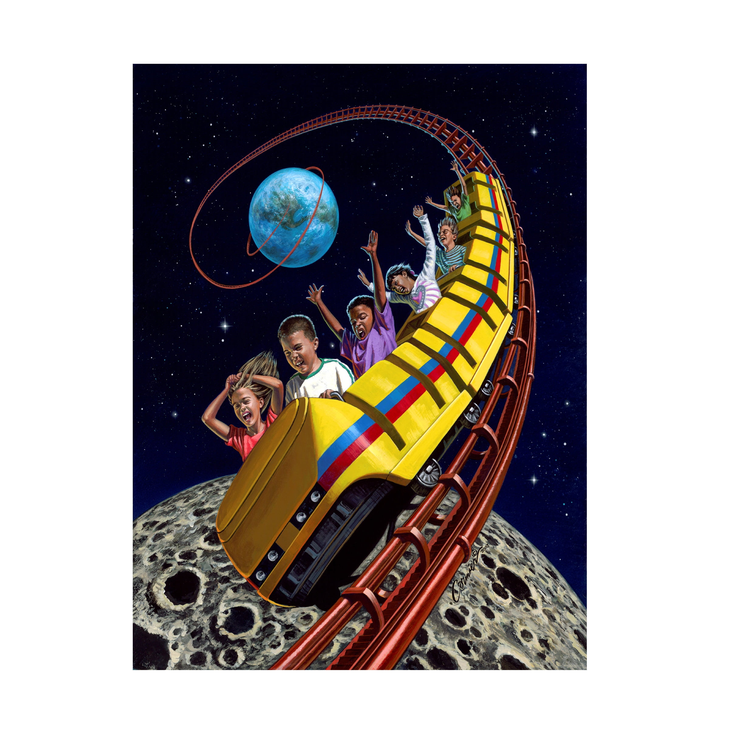 Wil Cormier 'Roller Coaster Kids' Canvas Art - Walmart.com