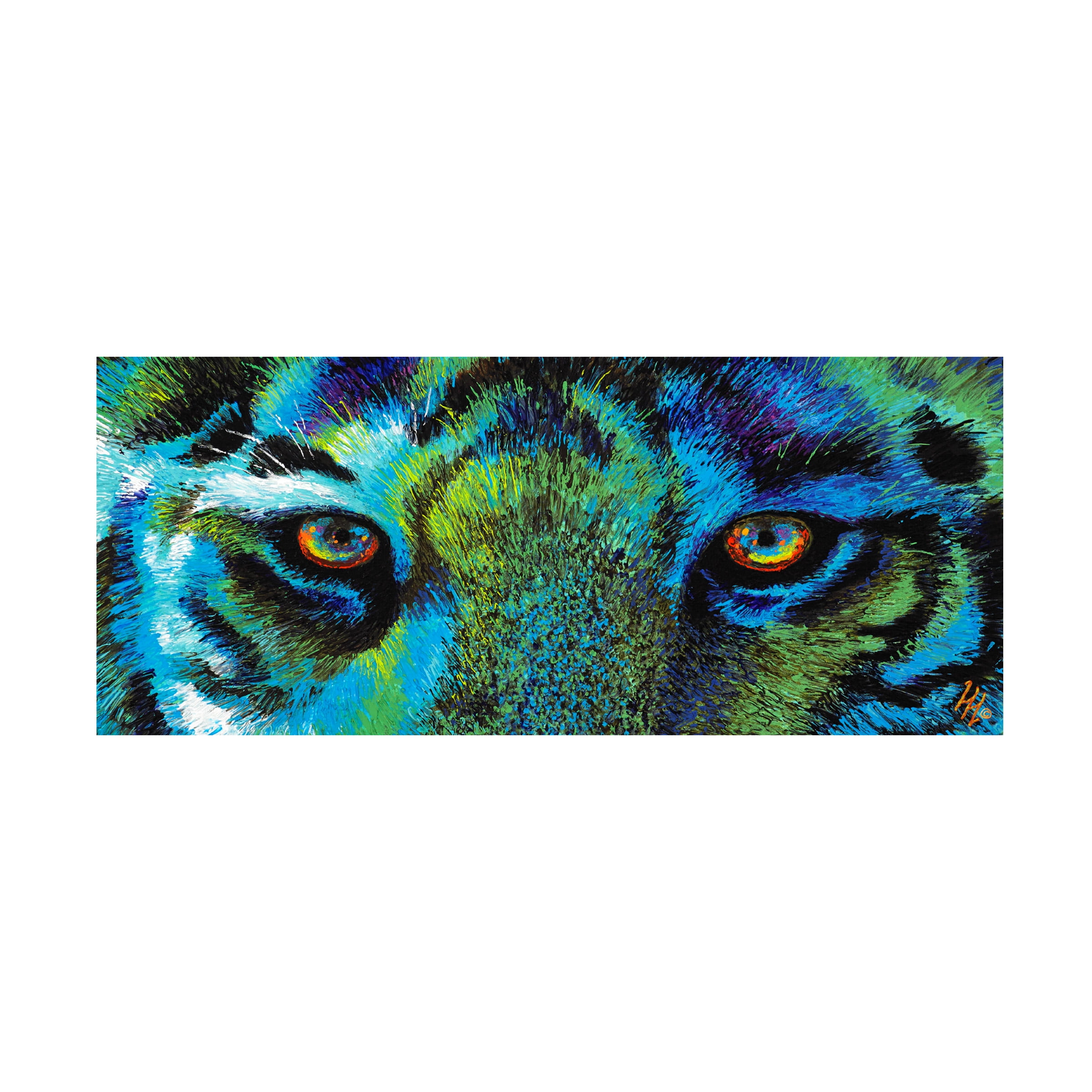Wil Cormier 'Tiger Eyes Blue' Canvas Art - Walmart.com