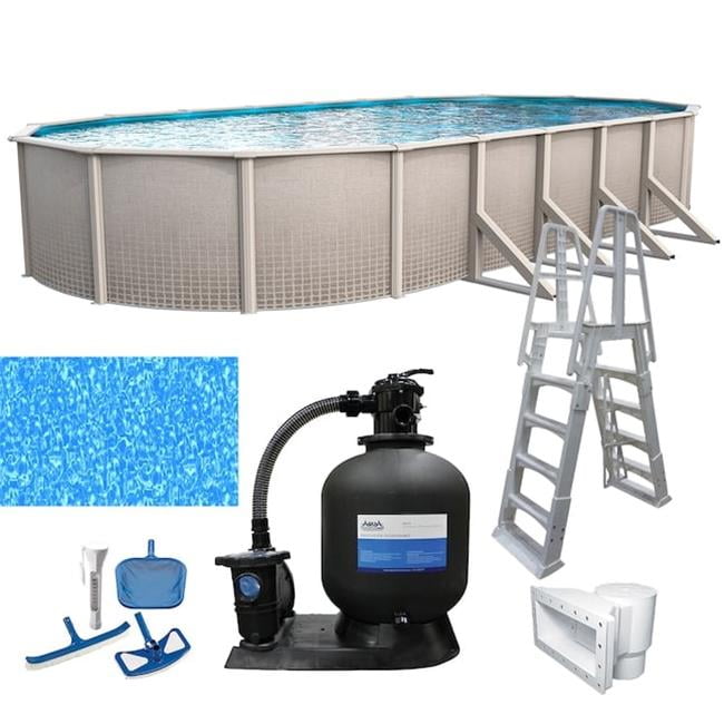 Wilbar MNT153052 15 ft. x 30 ft. x 52 in Oval Above Ground Extruded ...