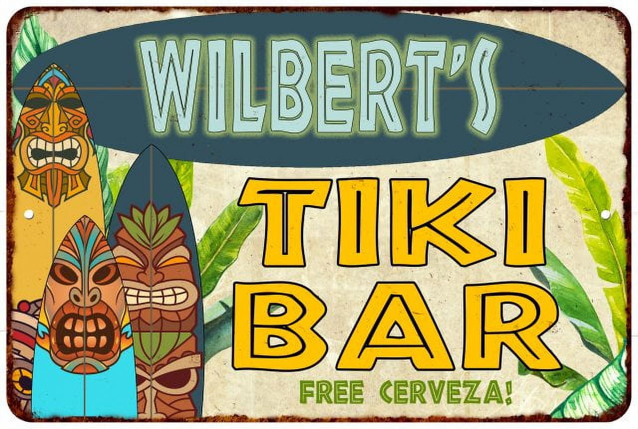 Wilbert's TIKI BAR Island Gift Sign Metal Wall Decor 12x18 112180058492 ...