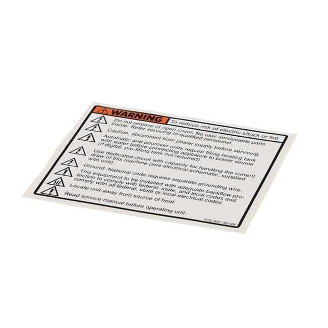 Wilbur Curtis 3375000677 Label, Universal Warning - Walmart.com