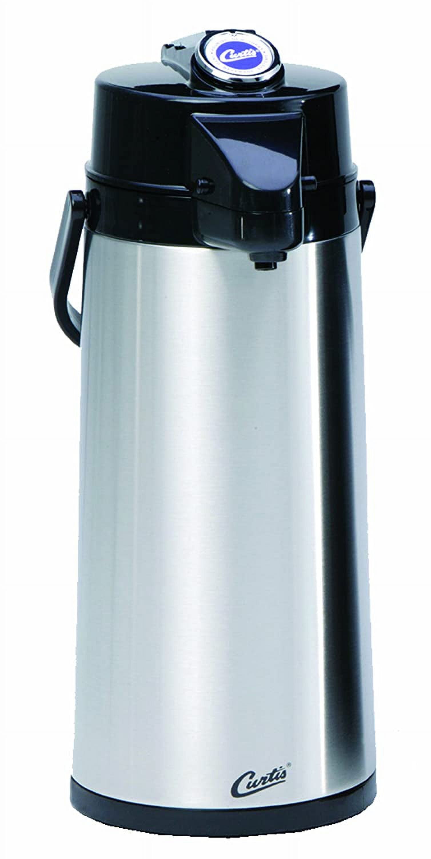 Wilbur Curtis Thermal Dispenser Air Pot, 2.2L Black Body Glass Liner ...