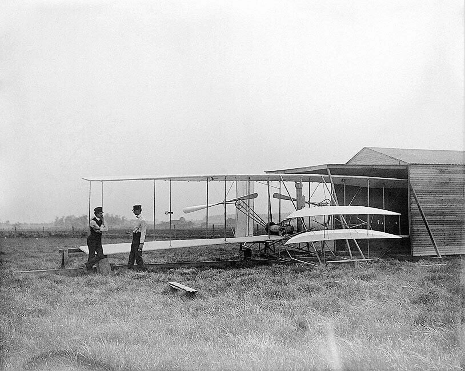 Wilbur and Orville Wright with Wright Flyer II - 24x36 Inch Laminated ...