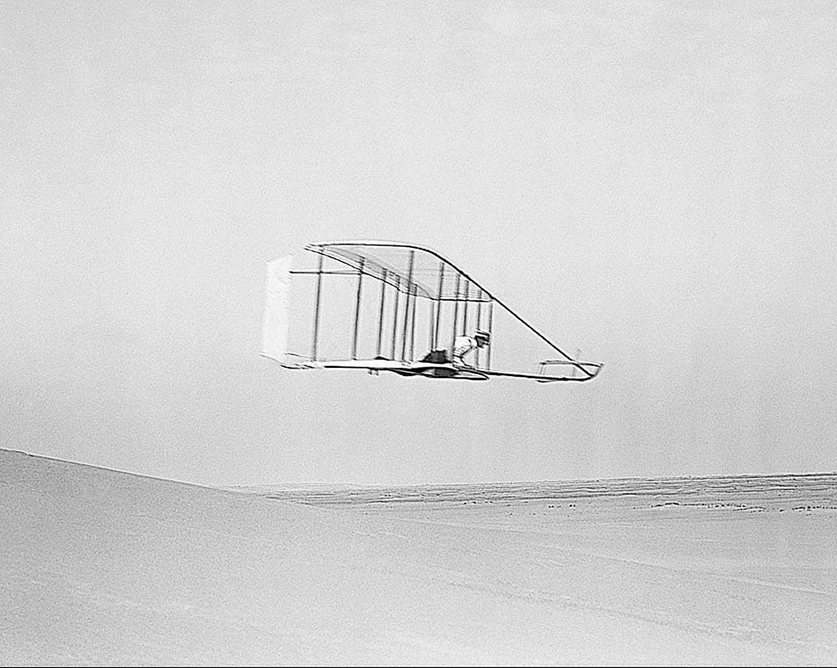Wilbur in Early Wright Brothers Glider 1902 - 24x36 Inch Laminated ...