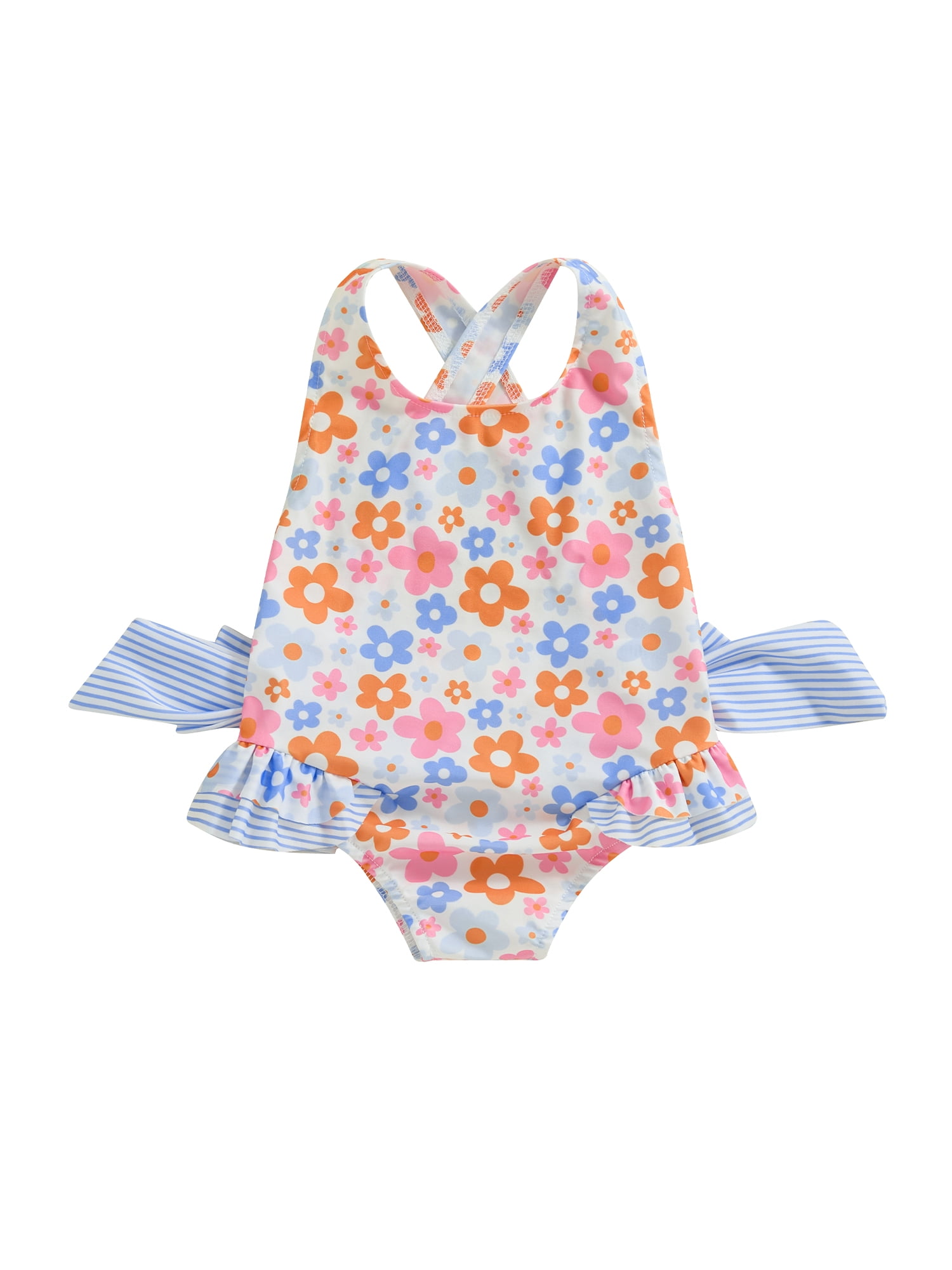 Wilcliar Kids Girls Bikini Sleeveless Backless Bows Flower Print ...