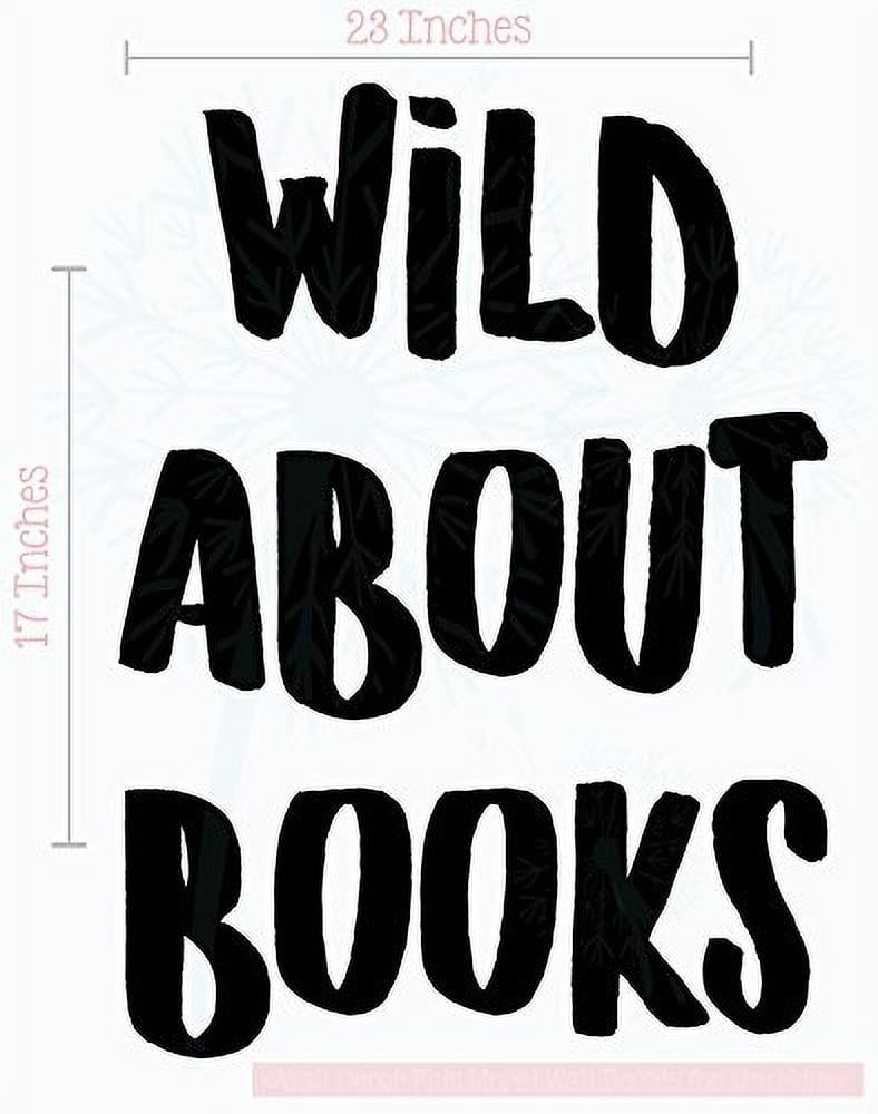 Wild About Books School Vinyl Lettering Art Wall Sticker Decals ...
