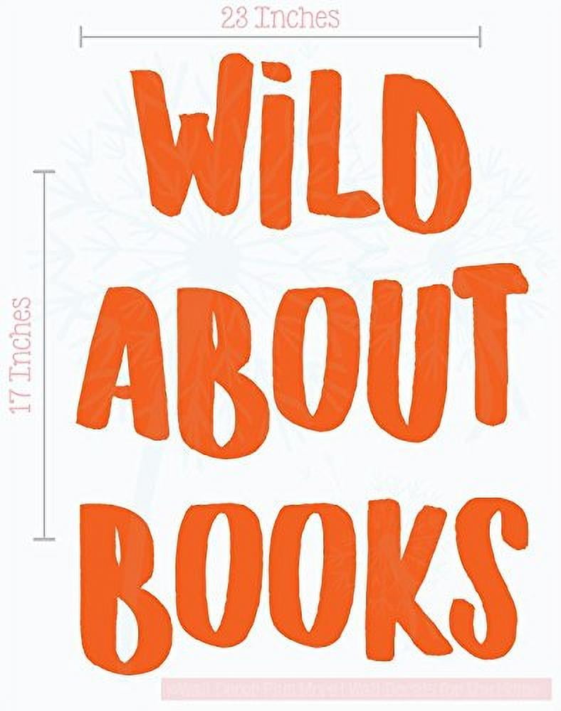 Wild About Books School Vinyl Lettering Art Wall Sticker Decals ...