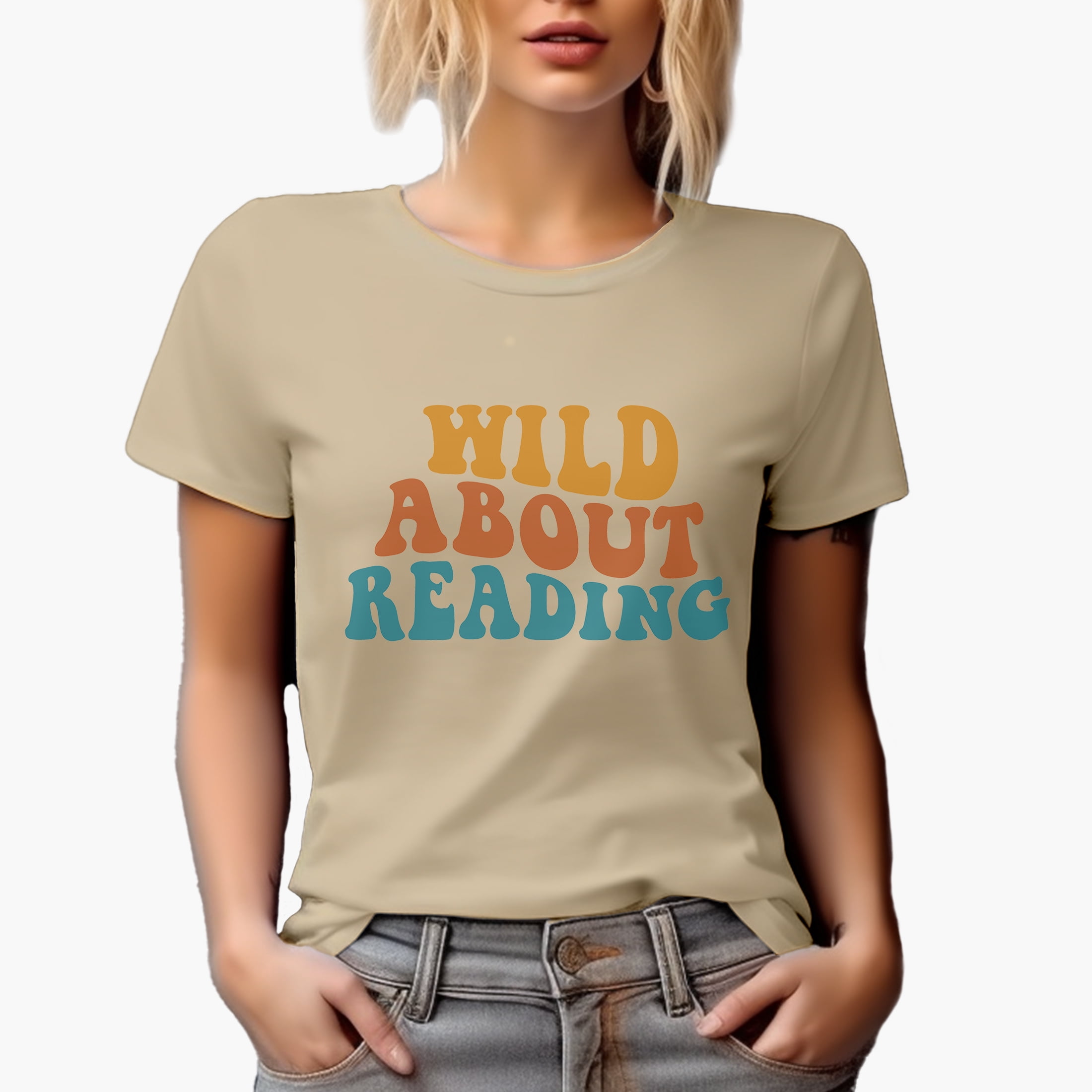 Wild About Reading, Book Lover or Avid Reader Themed, Groovy Retro Wavy ...