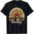 Wild About Reading Teacher Back To School Leopard Rainbow T-Shirt ...