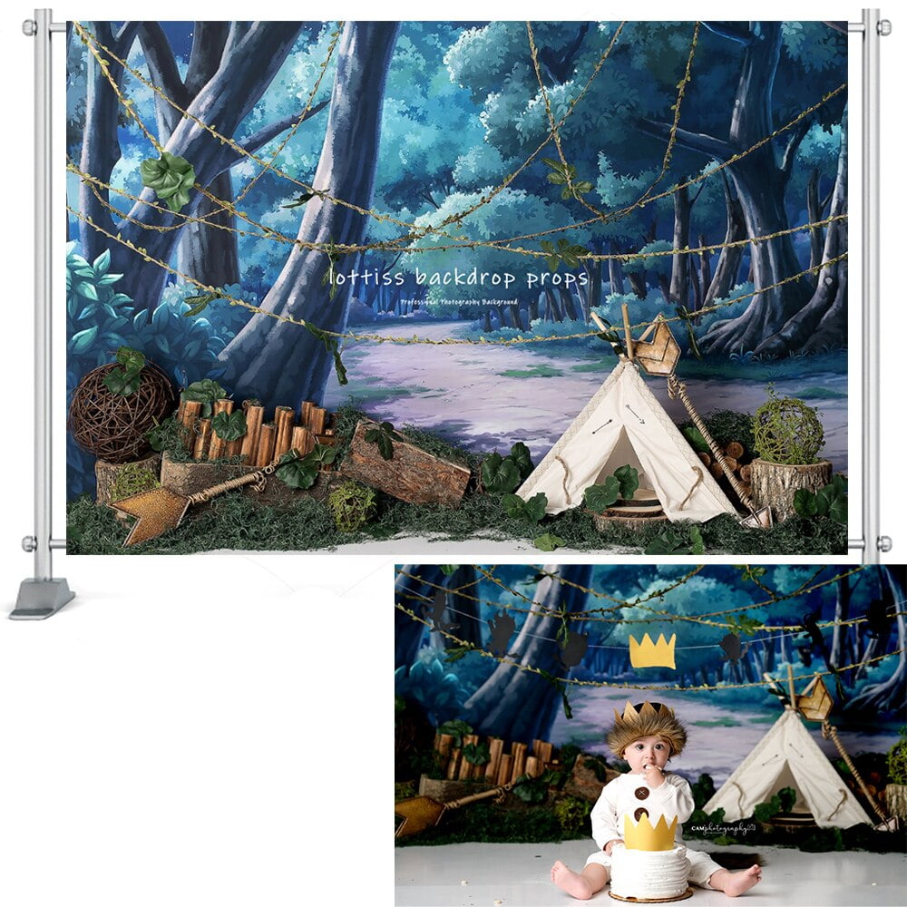 Wild Adventure Backdrops Kids Cake Smash Birthday Portrait Photocall ...