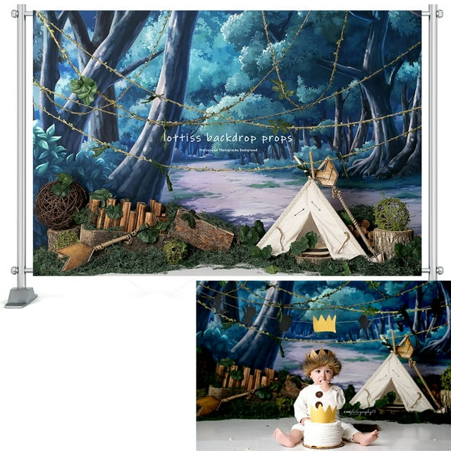 Wild Adventure Backdrops Kids Cake Smash Birthday Portrait Photocall ...