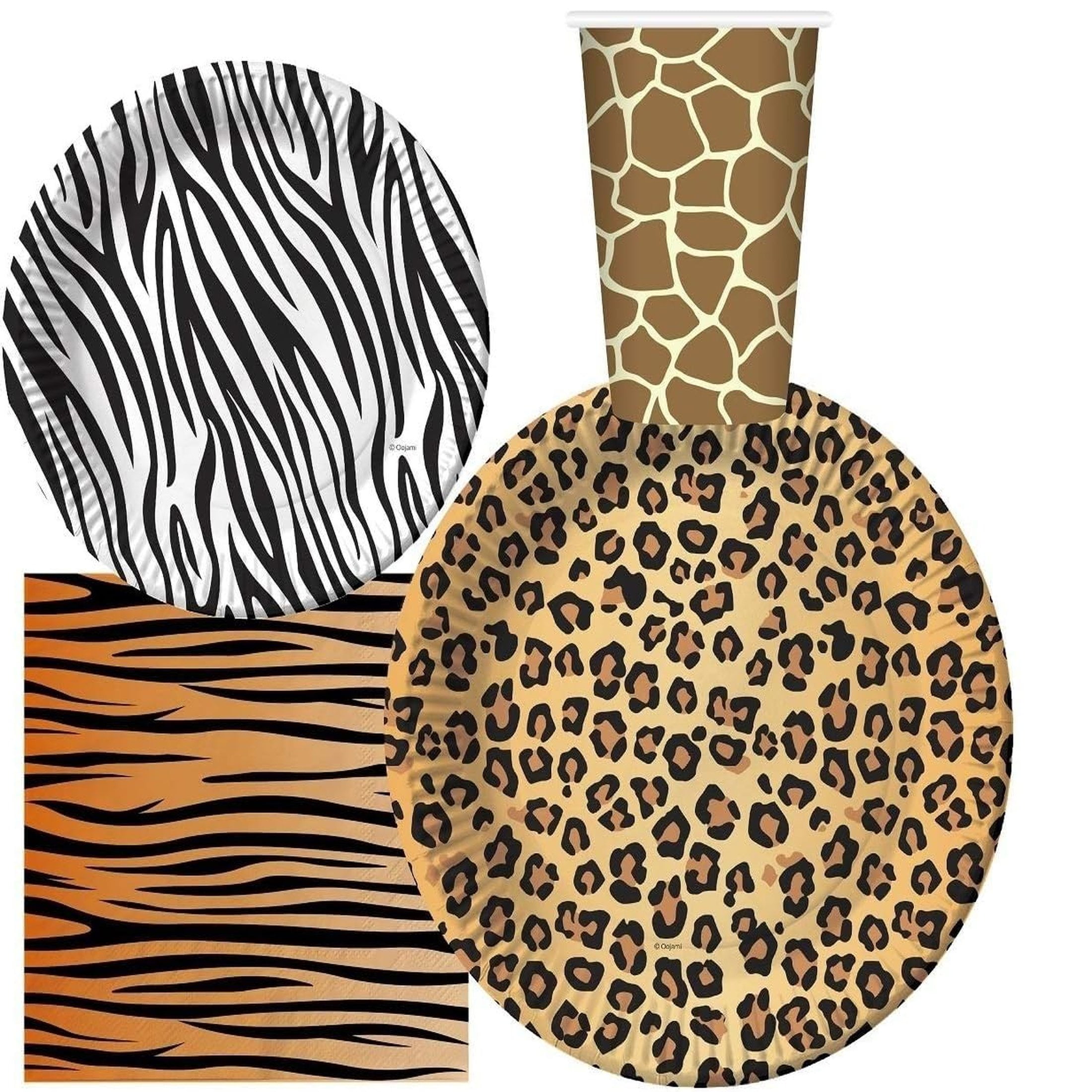 Wild Adventure Party Pack - 30 Guests - Jungle Safari Zoo Print Plates ...