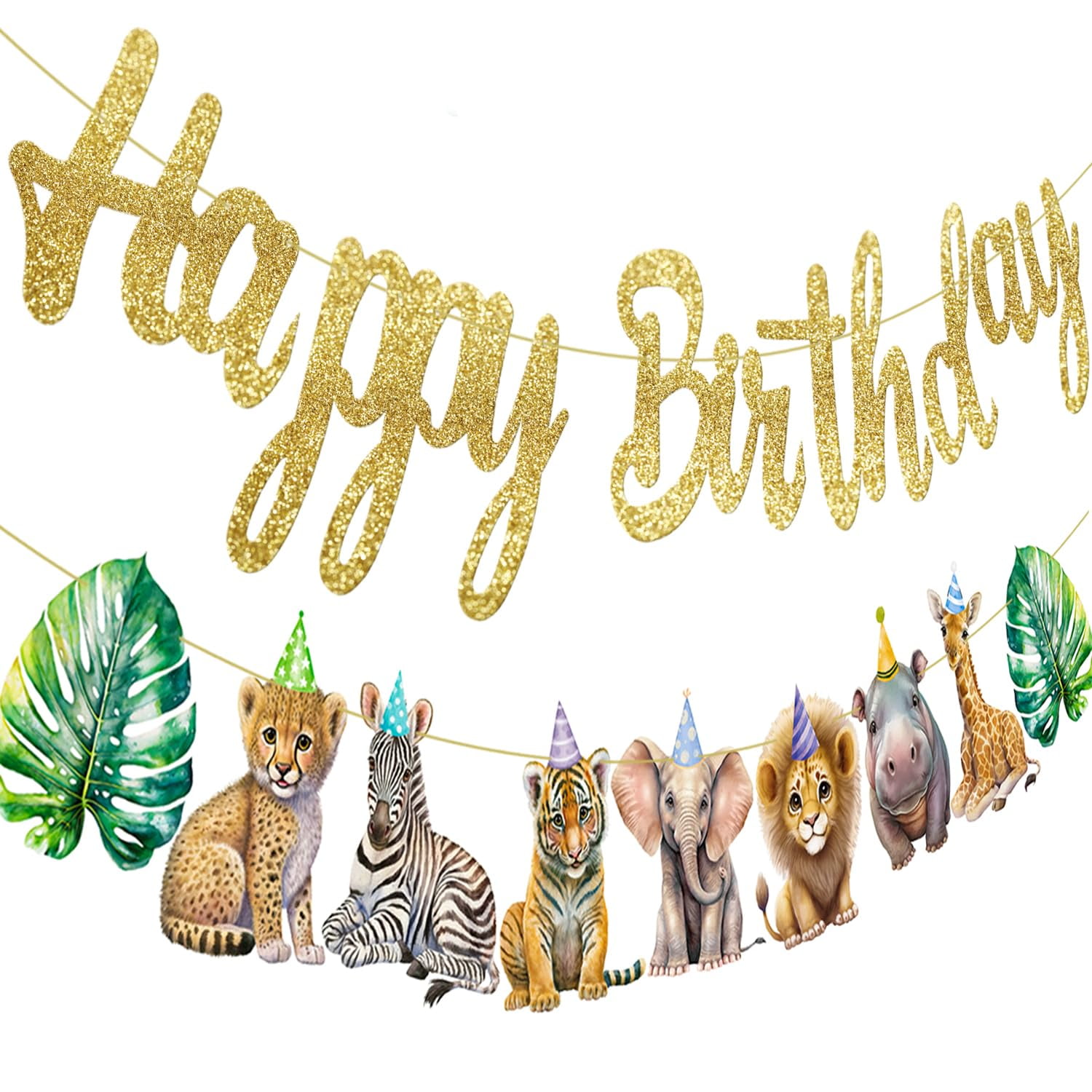 Wild Animal Birthday Party Banner Safari AIS1 Jungle Animals Cutout ...