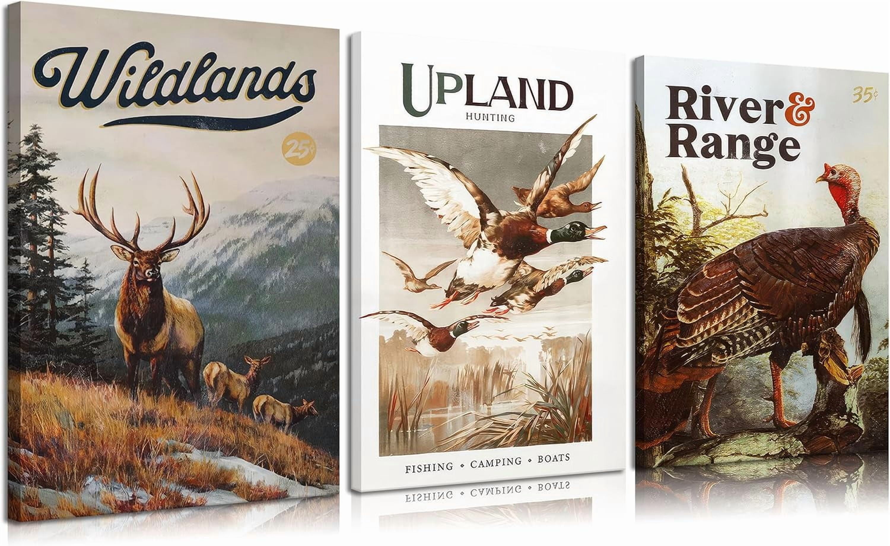Wild Animal Canvas Wall Art Hunting Outdoorsy Wall Decor Pictures ...
