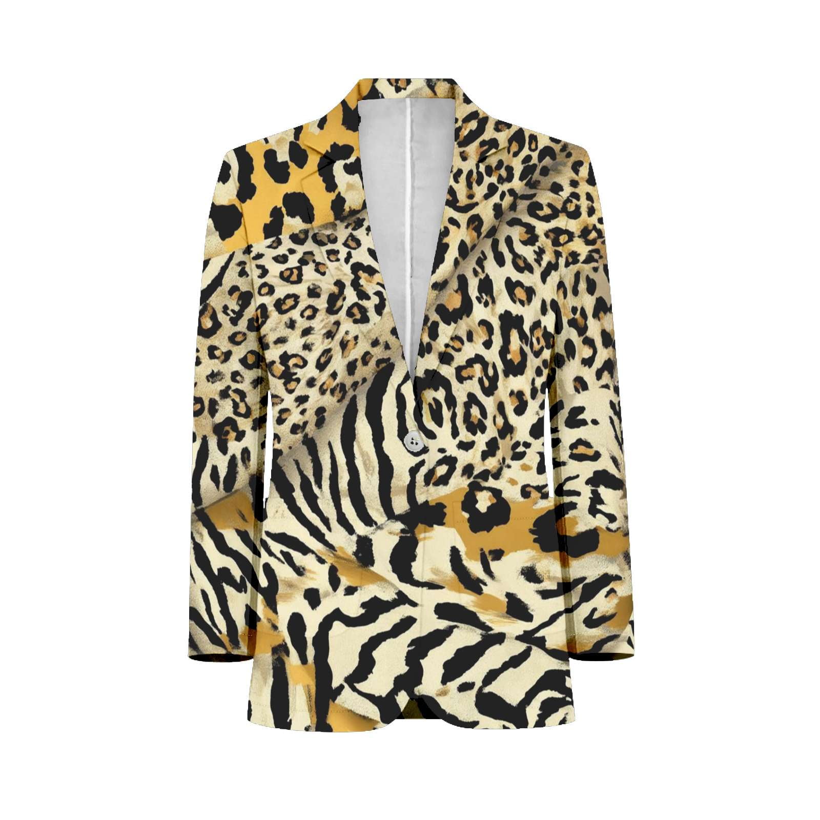Wild Animal Print Fabric Customized Men's Suits full man Shawl Collar ...