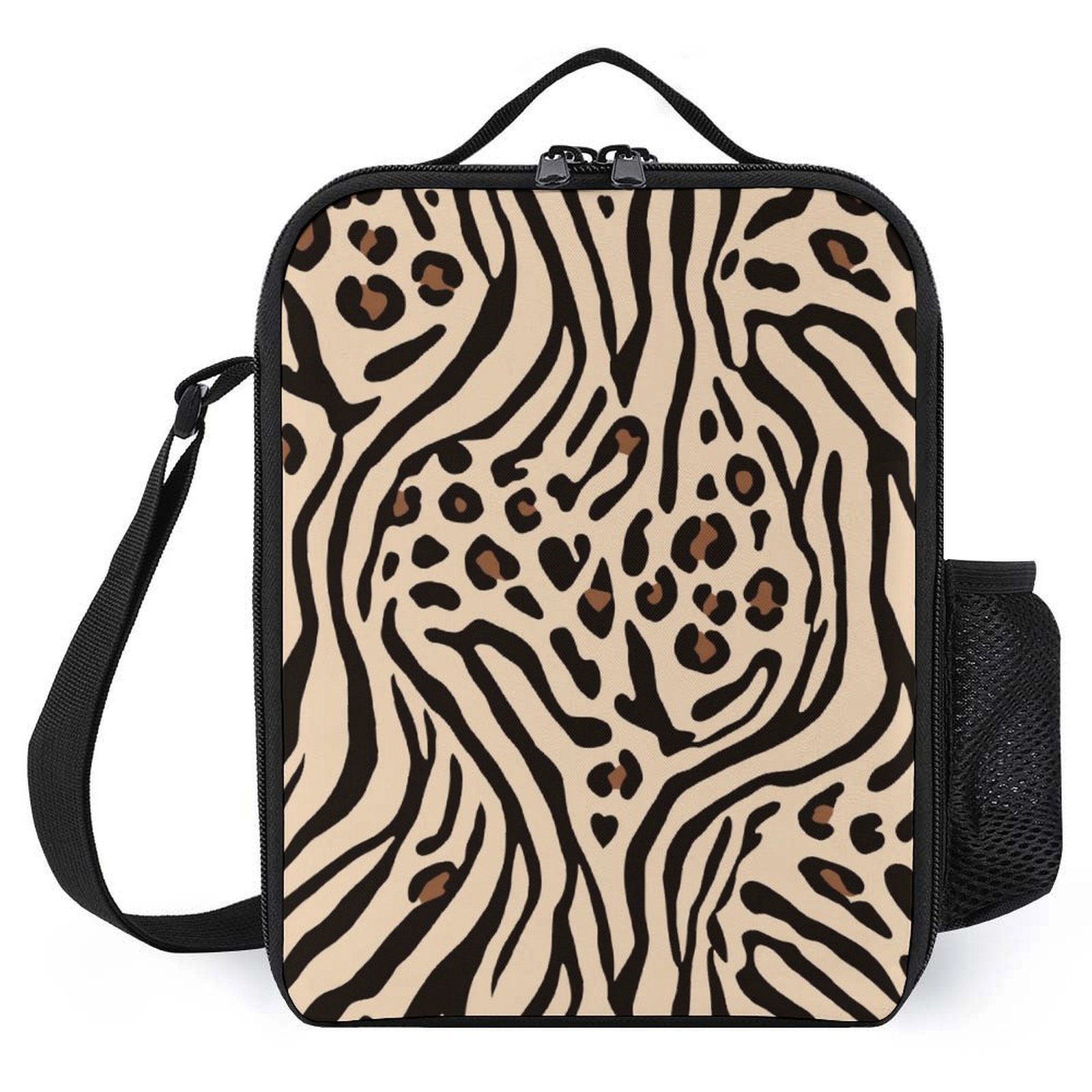 Wild Animal Print Lunch Bag Cooler Warm Insulated Lunch Box School Food ...
