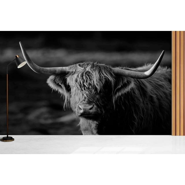 Wild Animal Wall Decor, Paper Wall Art Custom Wallpaper, Ox Photo Print ...