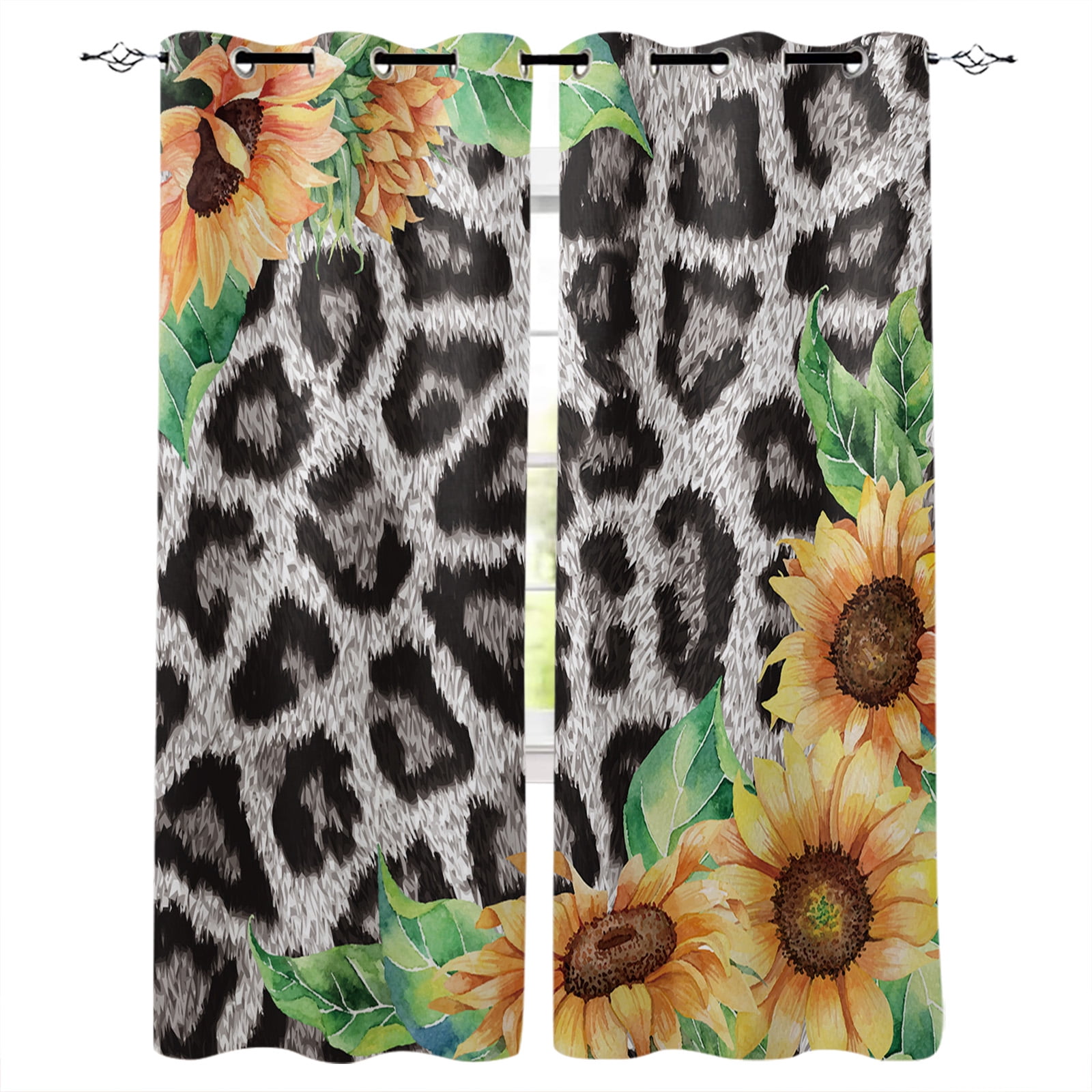 Wild Animald Leopard Window Curtains Living Room Outdoor Fabric Drapes ...