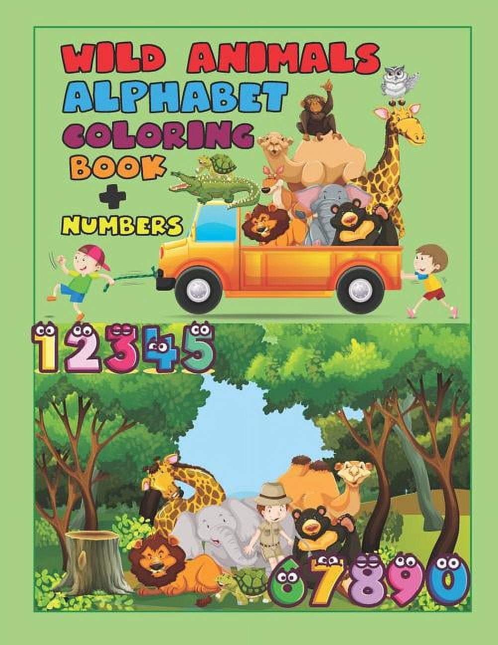 Wild Animals Alphabet Coloring Book + Numbers: An Activity Book for ...