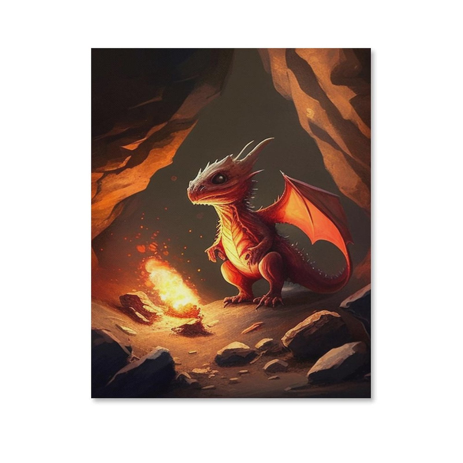 Wild Animals,Beautiful Fire Dragon Poster Canvas- Perfect for Wall ...
