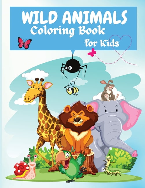 Wild Animals Coloring Book For Kids: Fun Jungle Activity Coloring Book ...