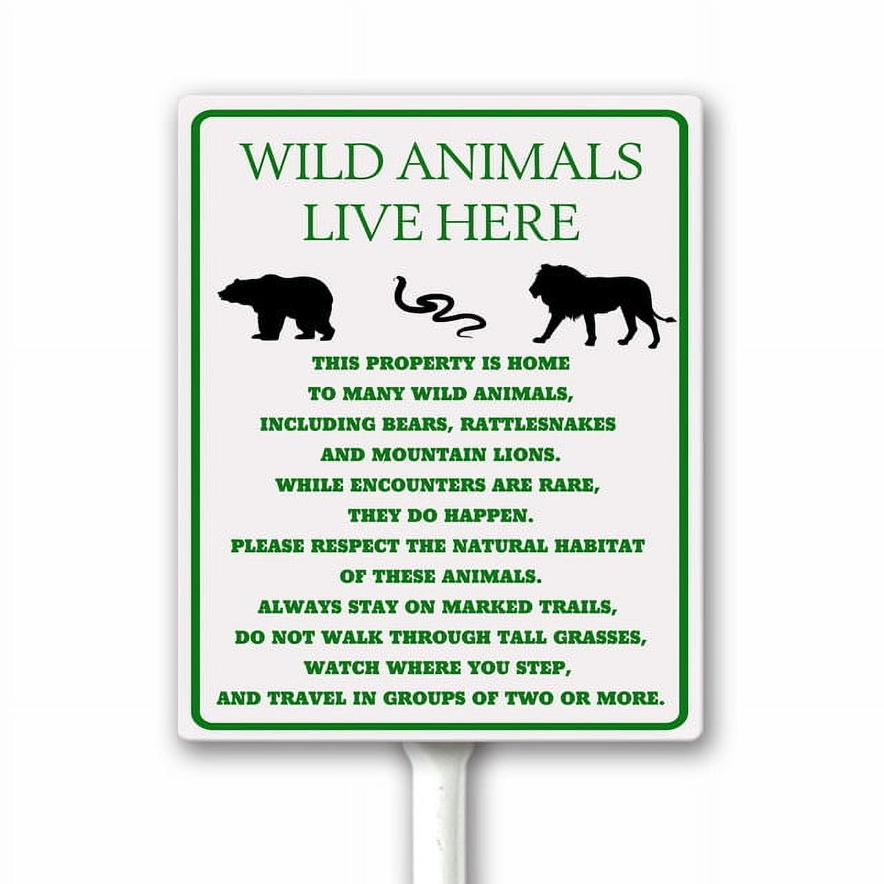 Wild Animals Live Here Sign, Wild Animals Area Sign Warn Campers Sign ...