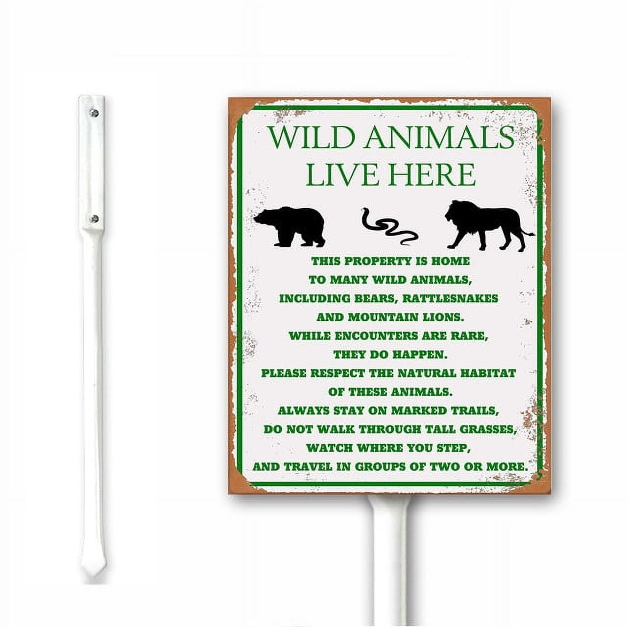 Wild Animals Live Here Sign, Wild Animals Area Sign Warn Campers Sign ...