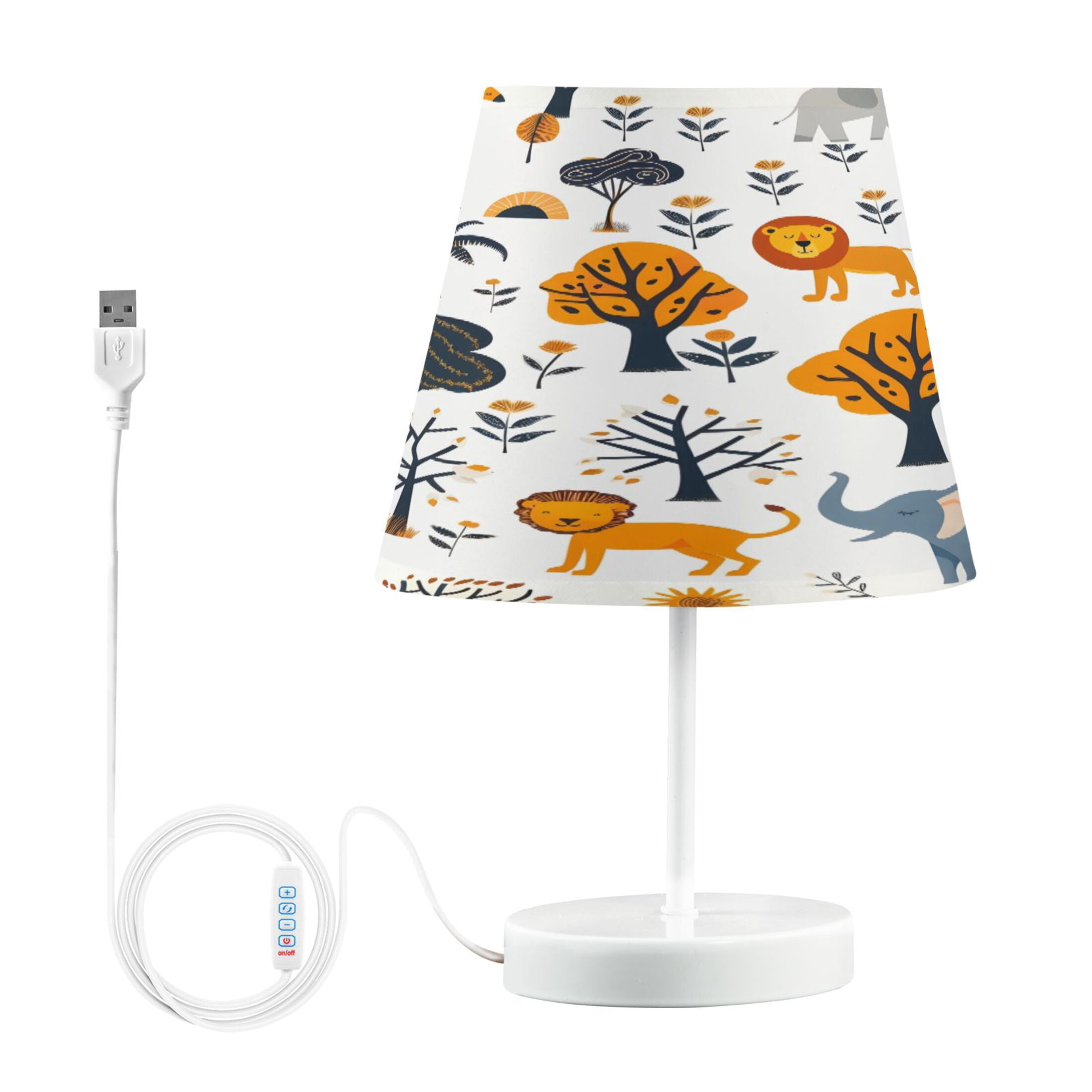 Wild Animals and Tree Desk Lamp LED Table Nightstand Lamps with 3 Color ...