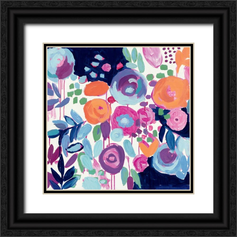 Wild Apple Portfolio 26x26 Black Ornate Wood Framed with Double Matting ...