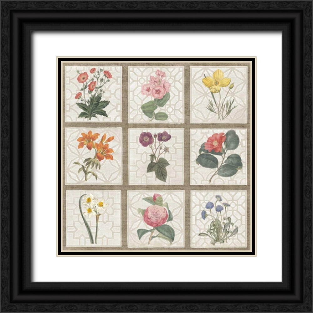 Wild Apple Portfolio 26x26 Black Ornate Wood Framed with Double Matting ...