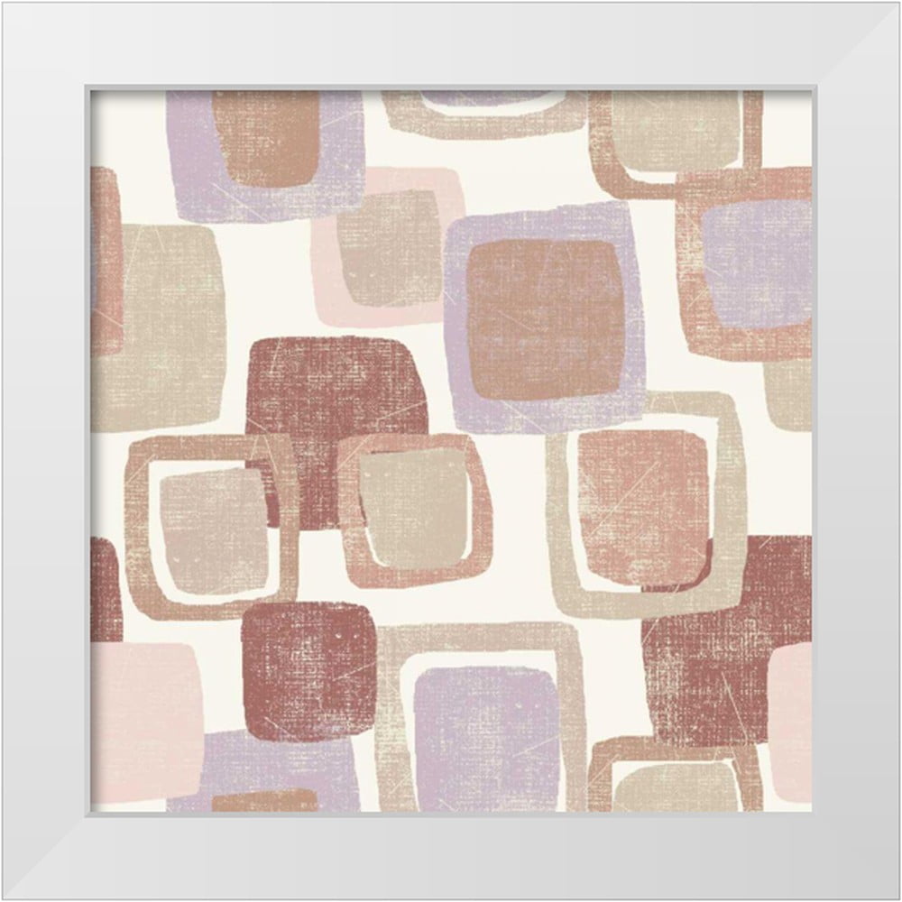 Wild Apple Portfolio 26x26 White Modern Wood Framed Museum Art Print Titled - Blocks Blush ...
